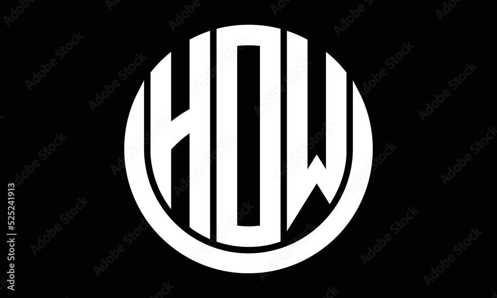 HOW shield in circle logo design vector template. letter mark, wordmark ...
