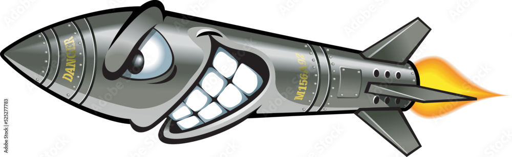 Cartoon style guided airborne missile Stock Vector | Adobe Stock