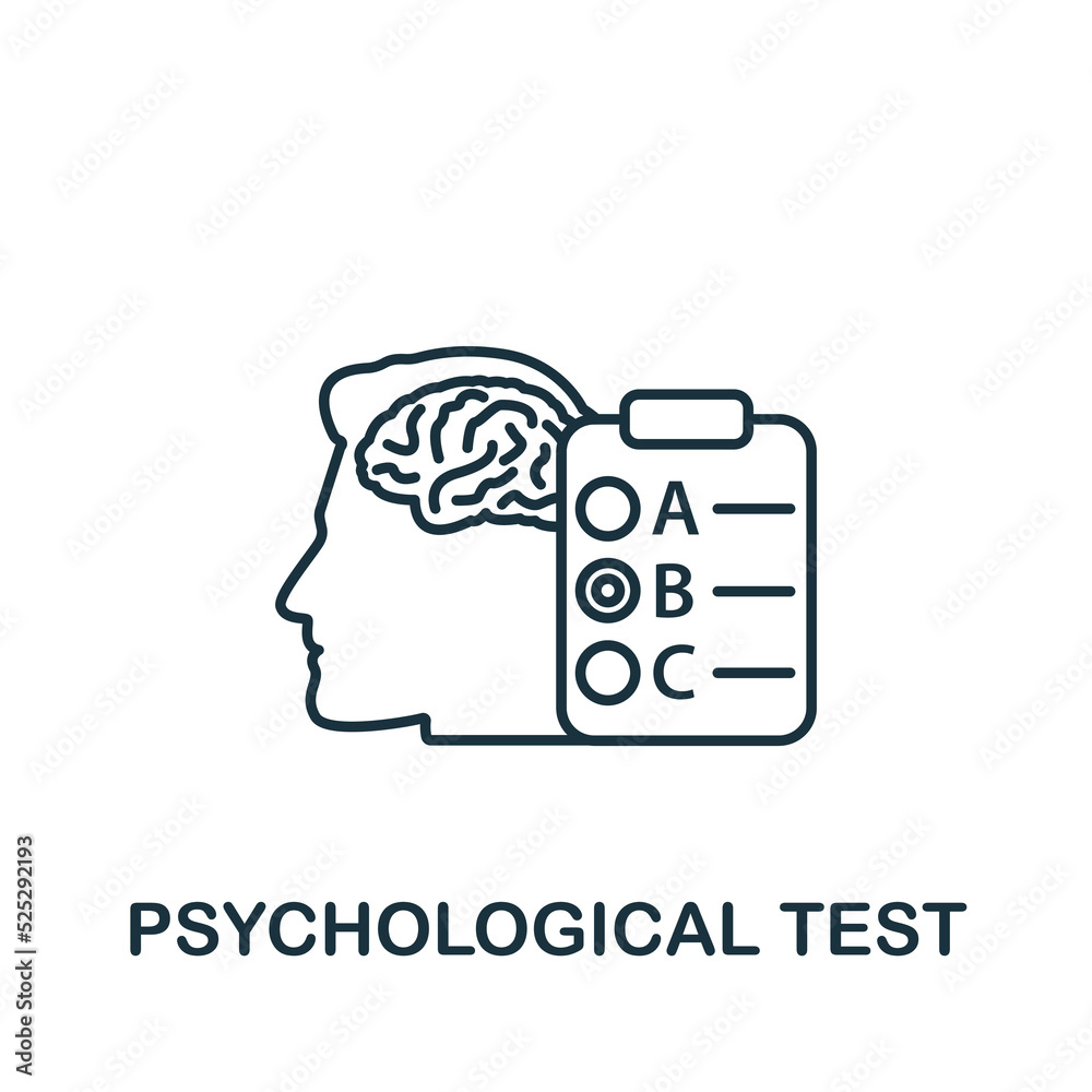 Psychological Test icon. Line simple Psychology icon for templates, web ...