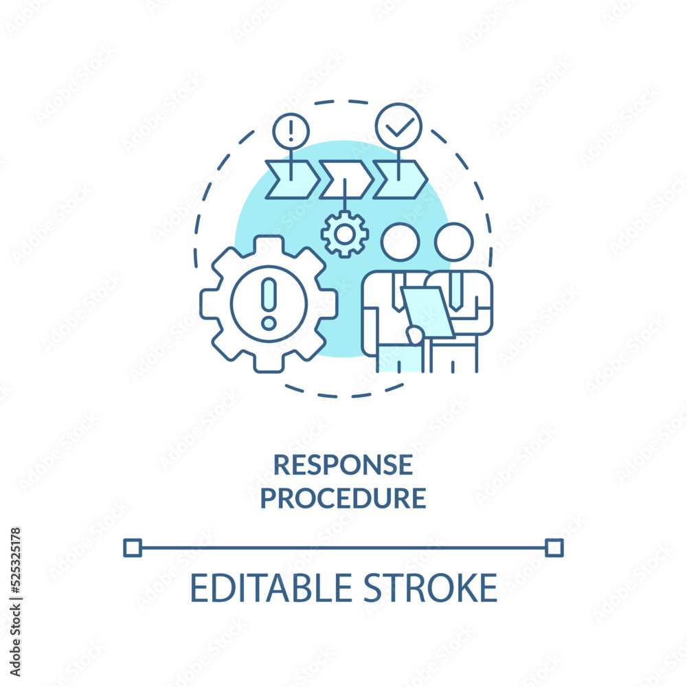 Response procedure turquoise concept icon. Crisis management plan ...
