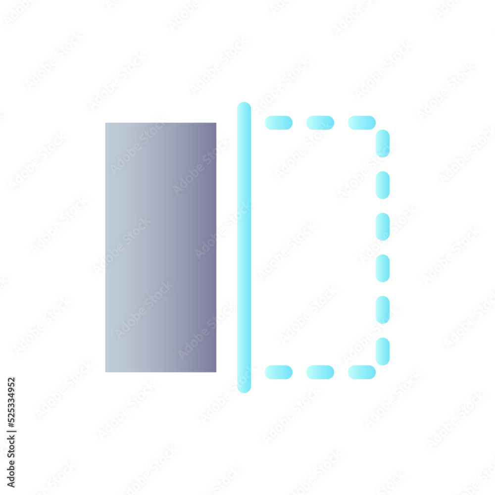 Crop video length flat gradient color ui icon. Splitting clip. Cut ...