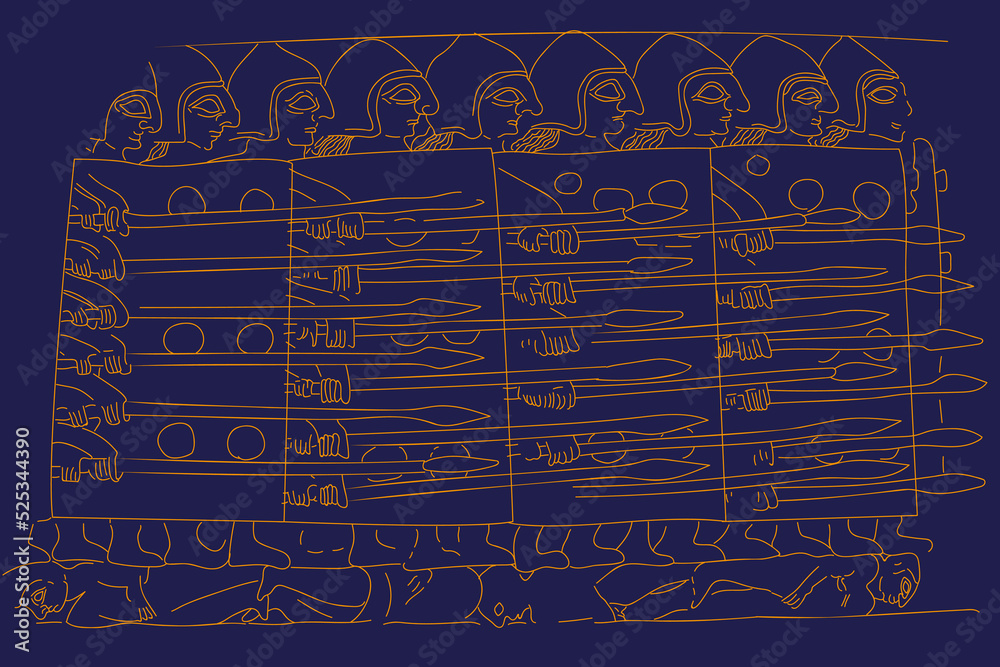 Babylonian armored infantry crushes the enemy. A pattern work from the ...