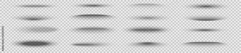 Set of realistic round shadow on transparent background. Stock Vector ...