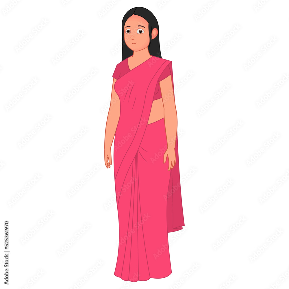 Indian woman with traditional saree, female character, indian mother ...