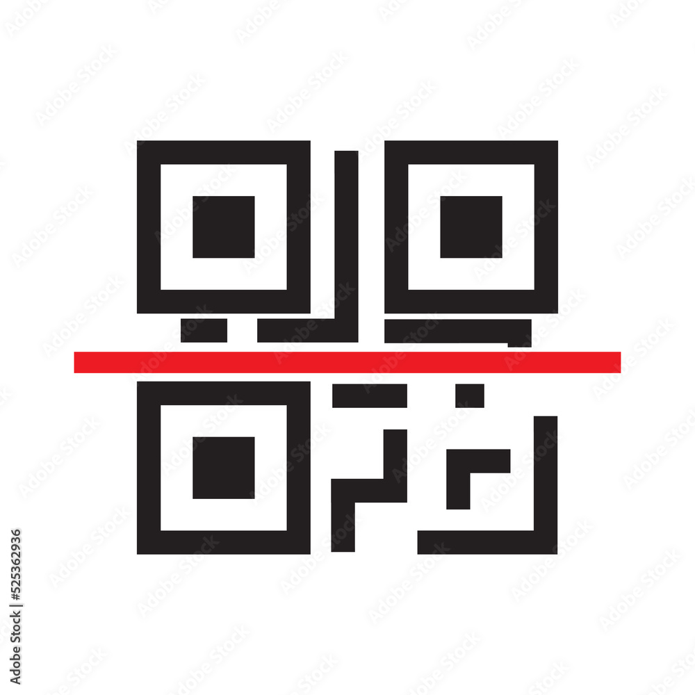 Scanning QR code on phone screen icon, for interface concept elements ...