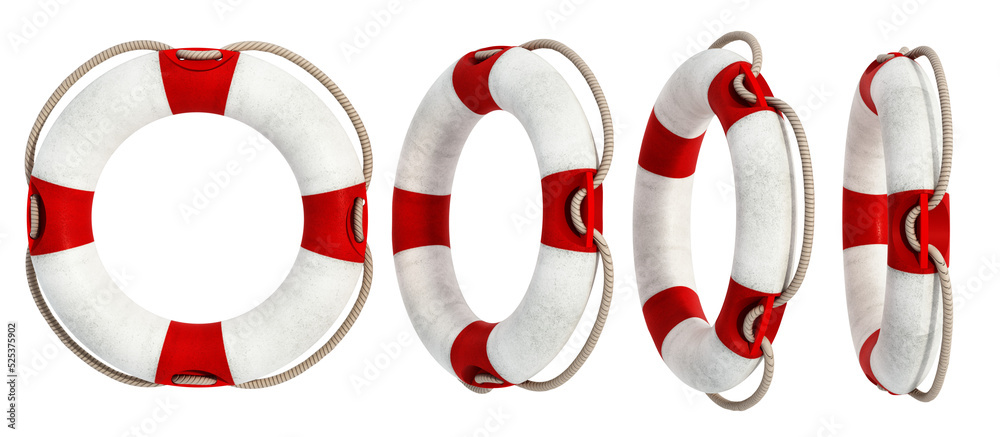 Life buoy isolated on transparent background. 3D illustration Stock ...