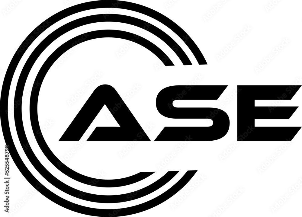 ASE letter logo. three Letters creative circle logo design vector ...