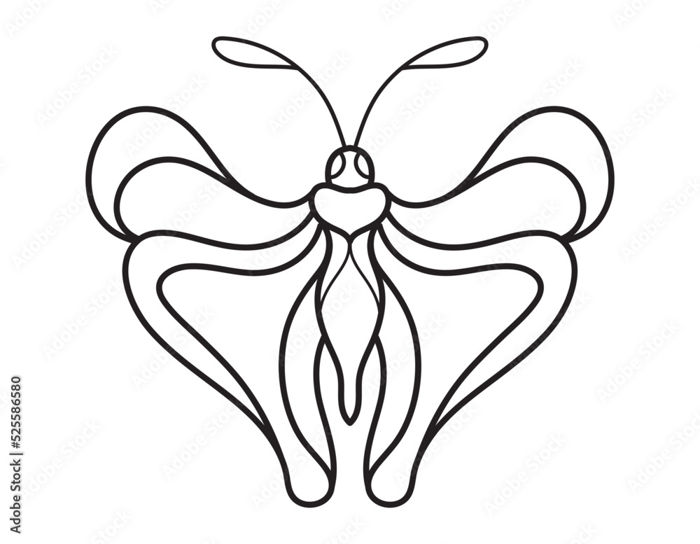 butterfly outline drawing for kids Stock Vector | Adobe Stock