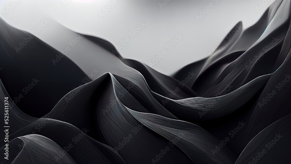 Black textures wallpaper. Abstract 4k background silk, smooth, waves ...