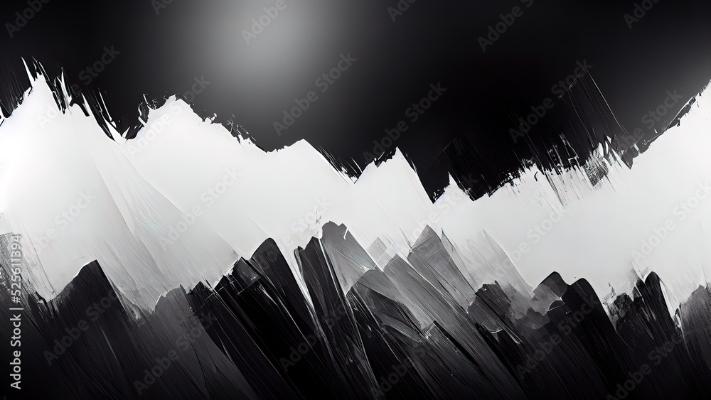 Black and white paint brush wallpaper. Abstract paint, brush strokes ...
