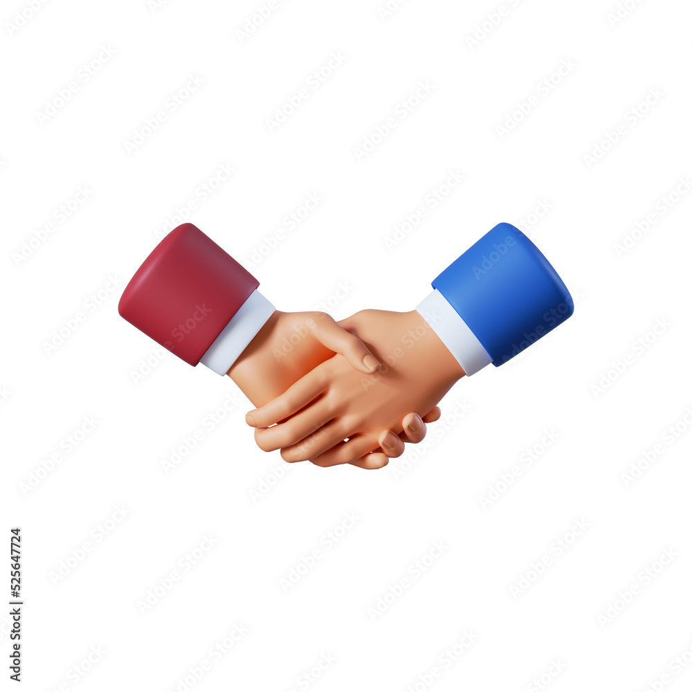 3d render. Diplomatic hands, handshake icon. Business clip art isolated ...