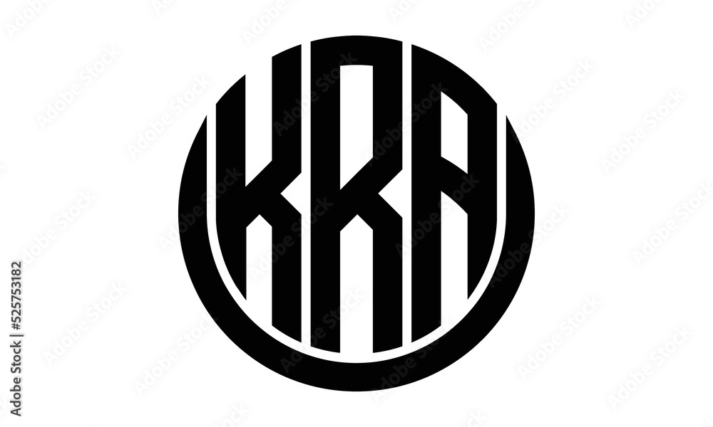 KRA three letter circle logo design vector template. monogram symbol on ...