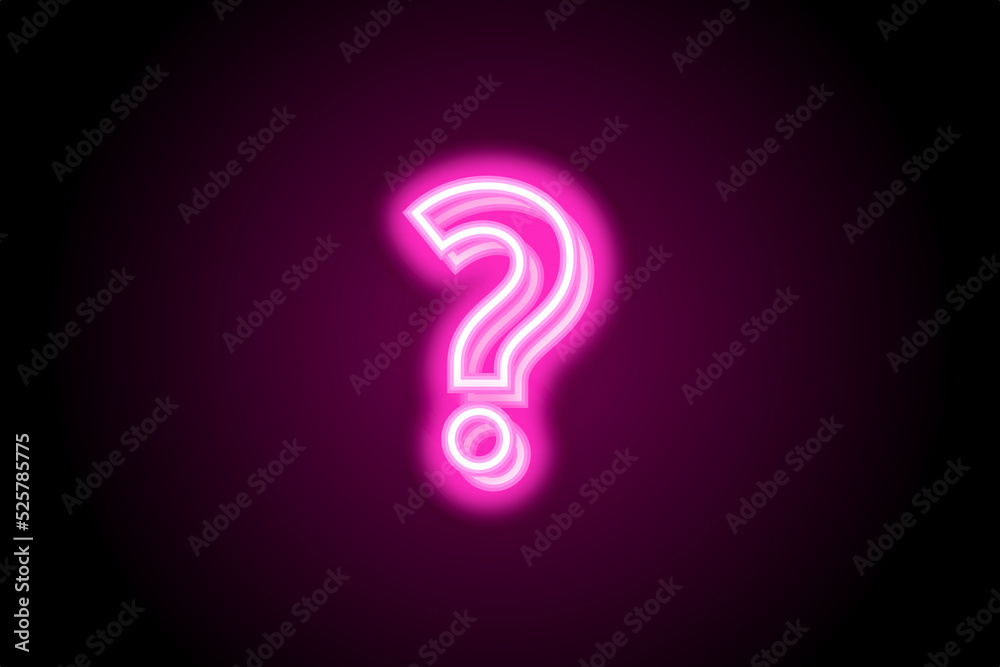Question mark glowing neon 3d symbol logo icon Stock Illustration ...