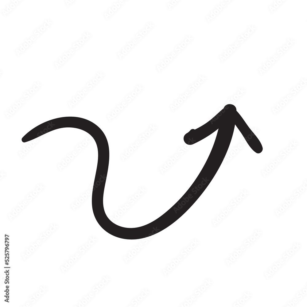 Free hand drawn line drawing arrow set design isolated on white ...