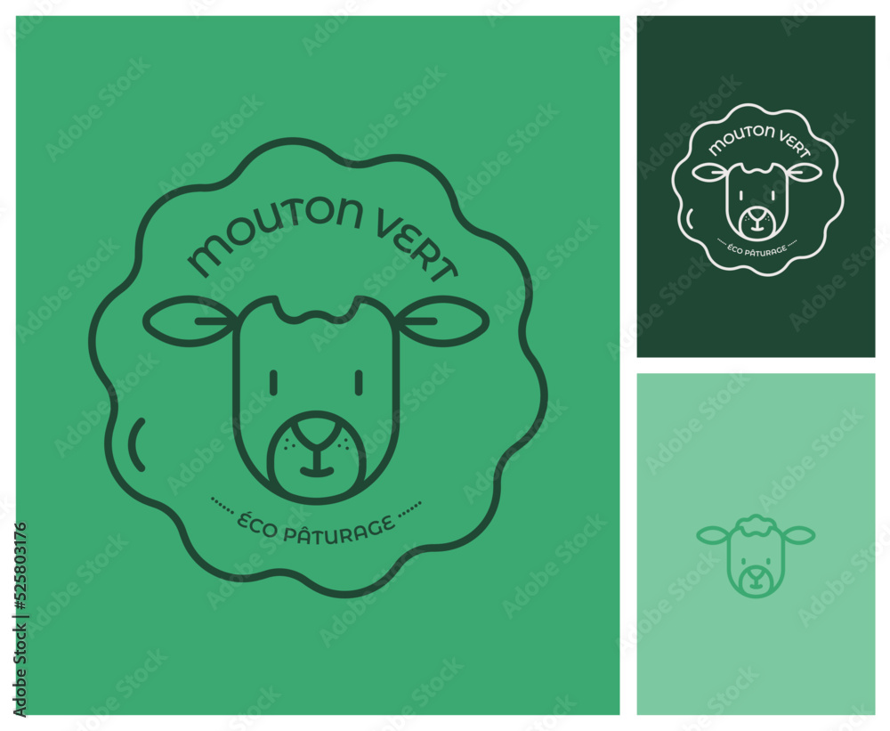 Logo label pour entreprise éco-pâturage, tonte des espaces-verts ...