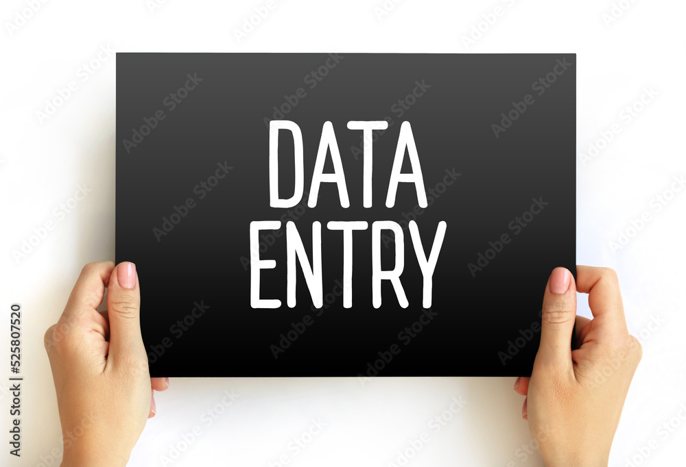Data Entry text on card, concept background Stock Photo | Adobe Stock