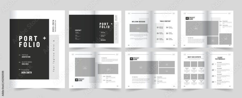 Portfolio Layout Template Design or Architecture Portfolio Design Stock ...