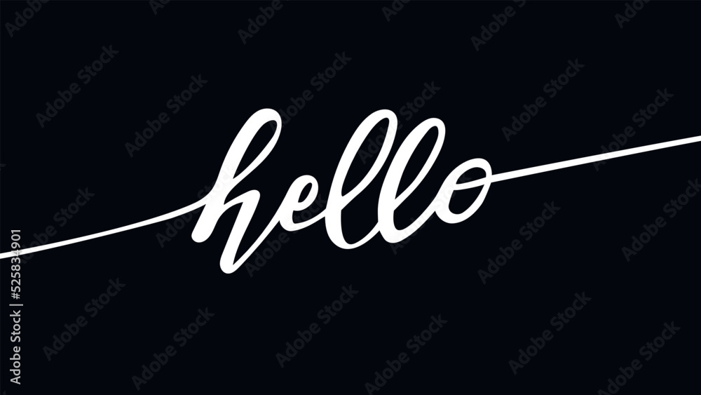 Image vectorielle Stock HELLO. Modern calligraphy script word hello. Hand-drawn cursive font ...