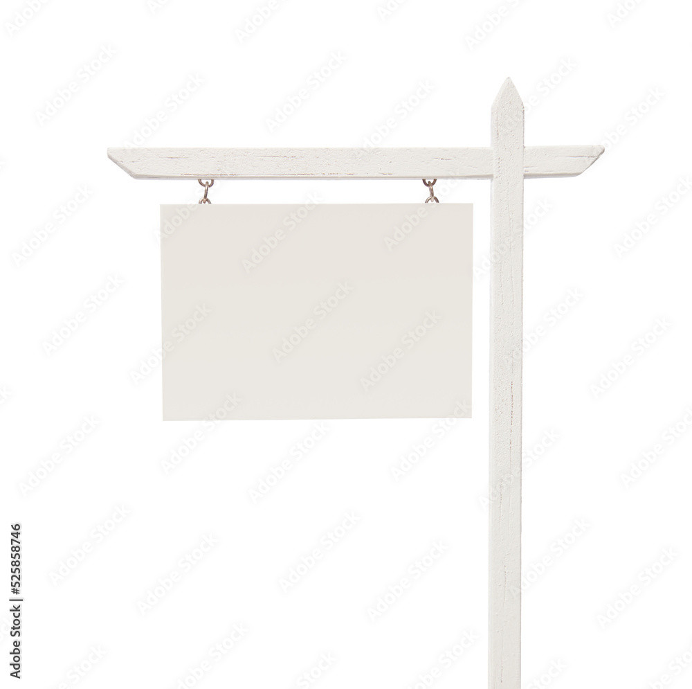 Isolated Blank White Real Estate Sign Photograph. Transparent PNG ...