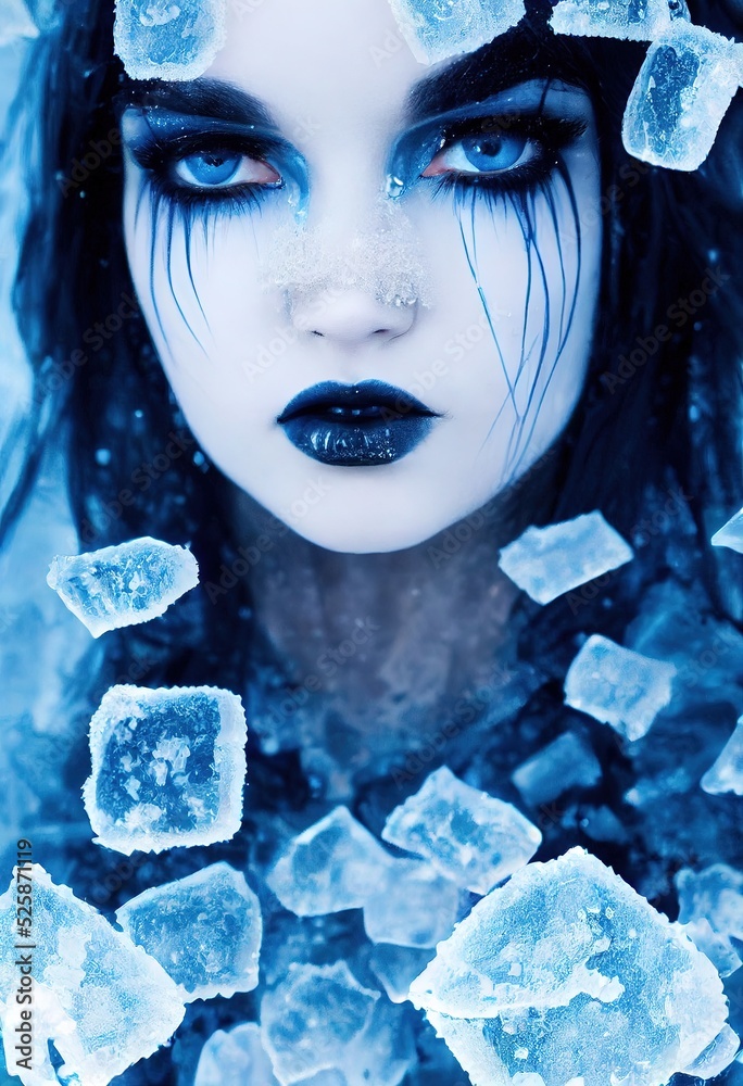 Gothic dystopian horror scene with a gothic fictional woman. Artistic ...