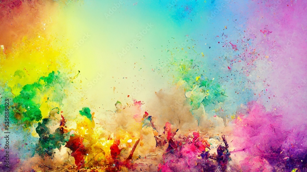 Abstract colored background. Splash in rainbow colors. Color explosion ...