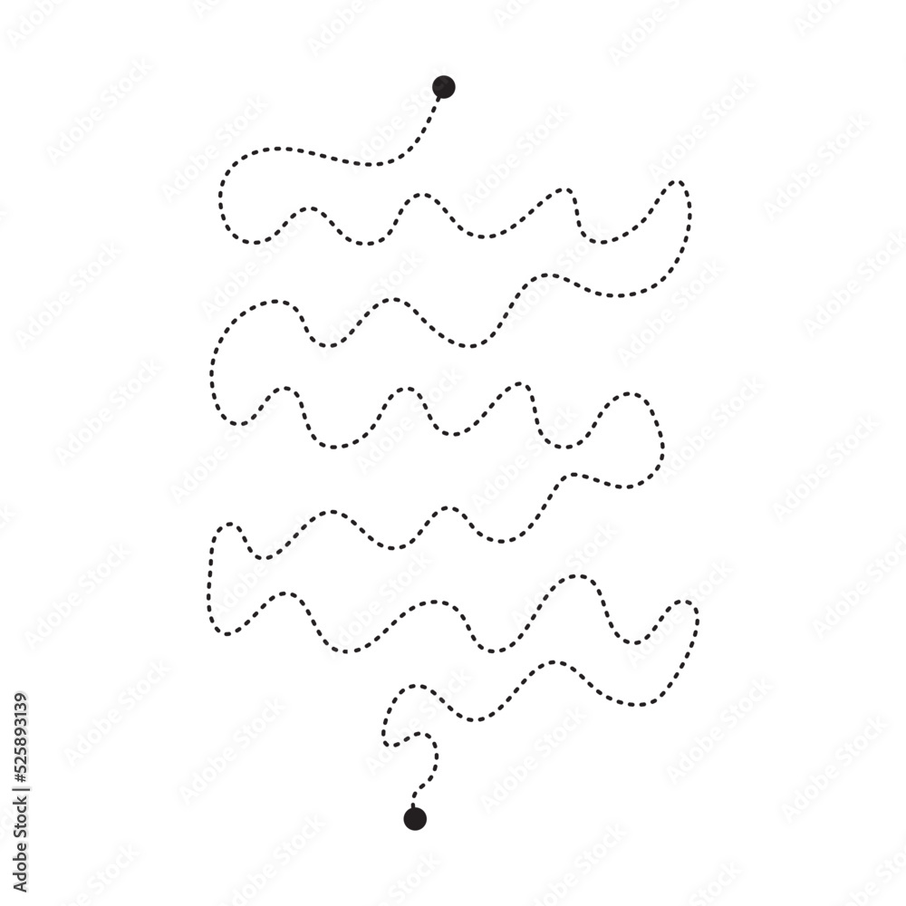 Prewriting tracing lines and curve shapes element for preschool ...