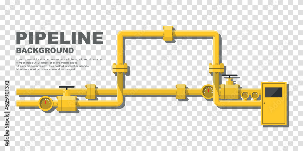 Industrial gas pipeline vector illustration isolated on transparent ...