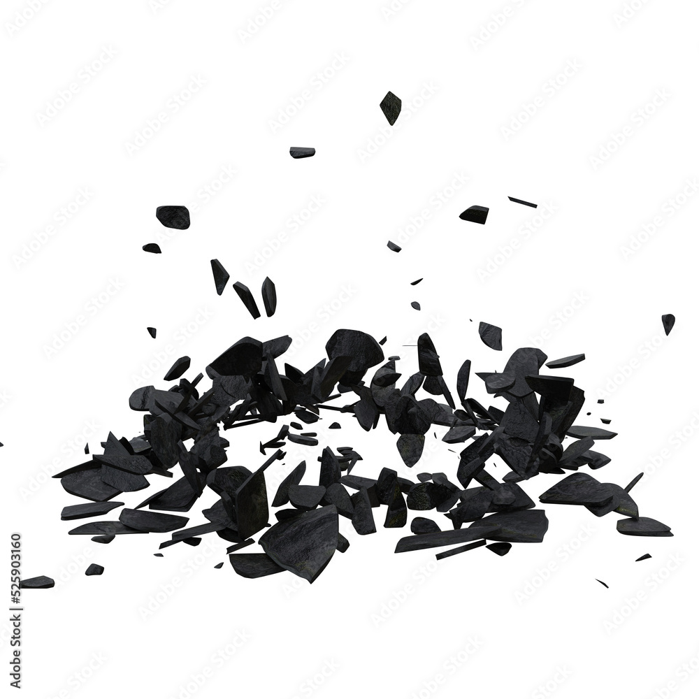 Broken Stone Debris Impact Overlay, Transparent Background PNG Stock ...