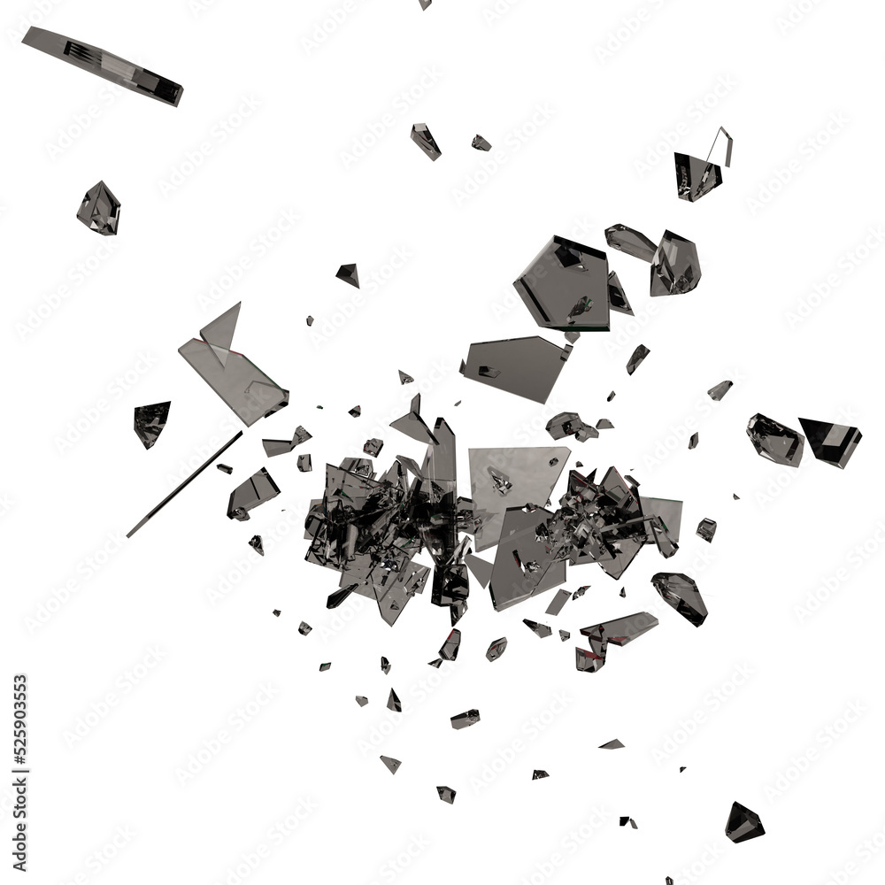 Broken Stone Debris Impact Overlay, Transparent Background PNG Stock ...