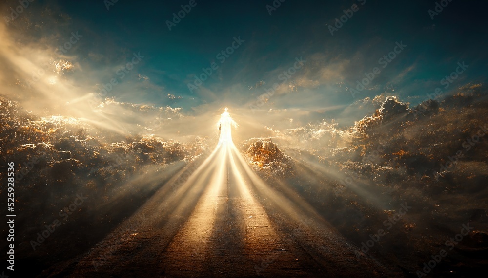 illustration of god in heaven Stock Illustration | Adobe Stock