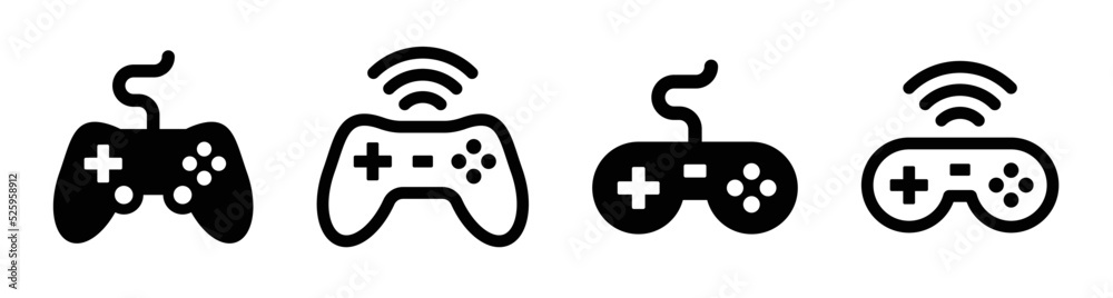 Gamepad icon collection. Video game controller symbol isolated on white ...