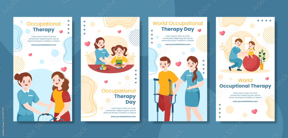 World Occupational Therapy Day Social Media Stories Template Hand Drawn ...
