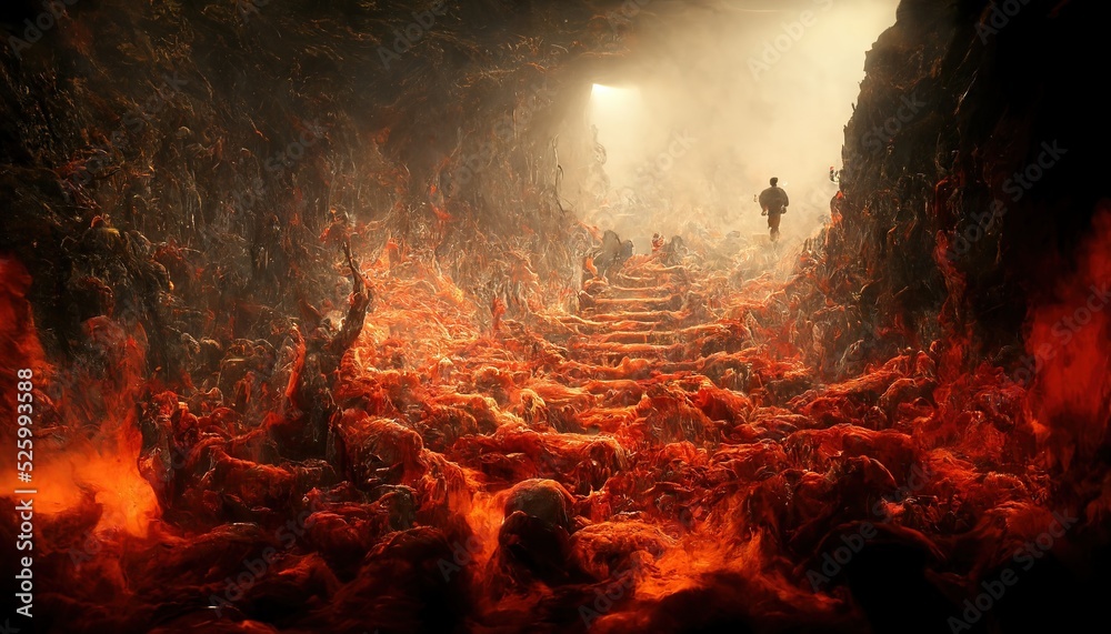 illustration of a descent into hell Stock Illustration | Adobe Stock