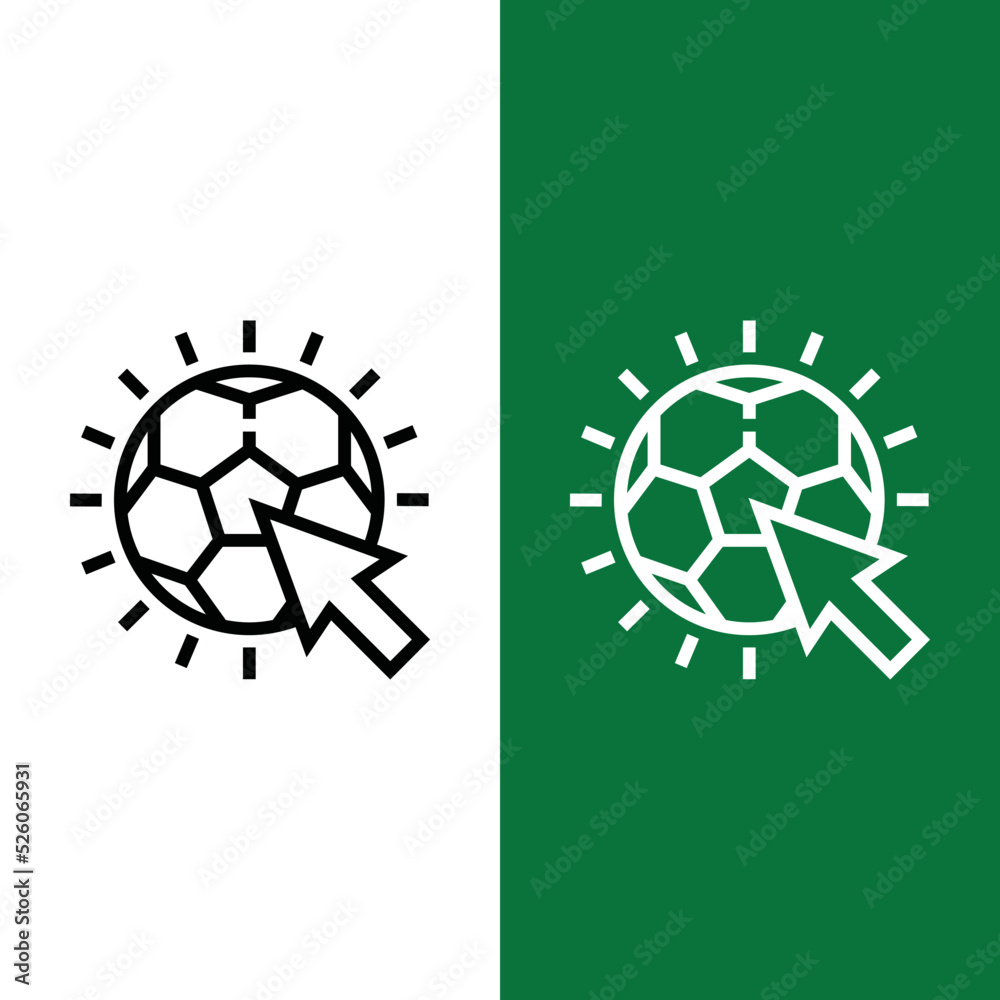 Football or Soccer Click icon in Outline Style. A soccer ball with an ...