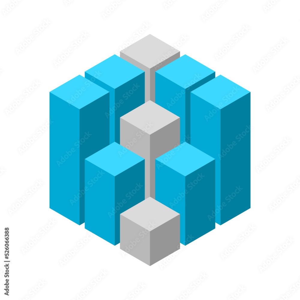 Image vectorielle Stock 3D graph cube template. Statistics, data ...