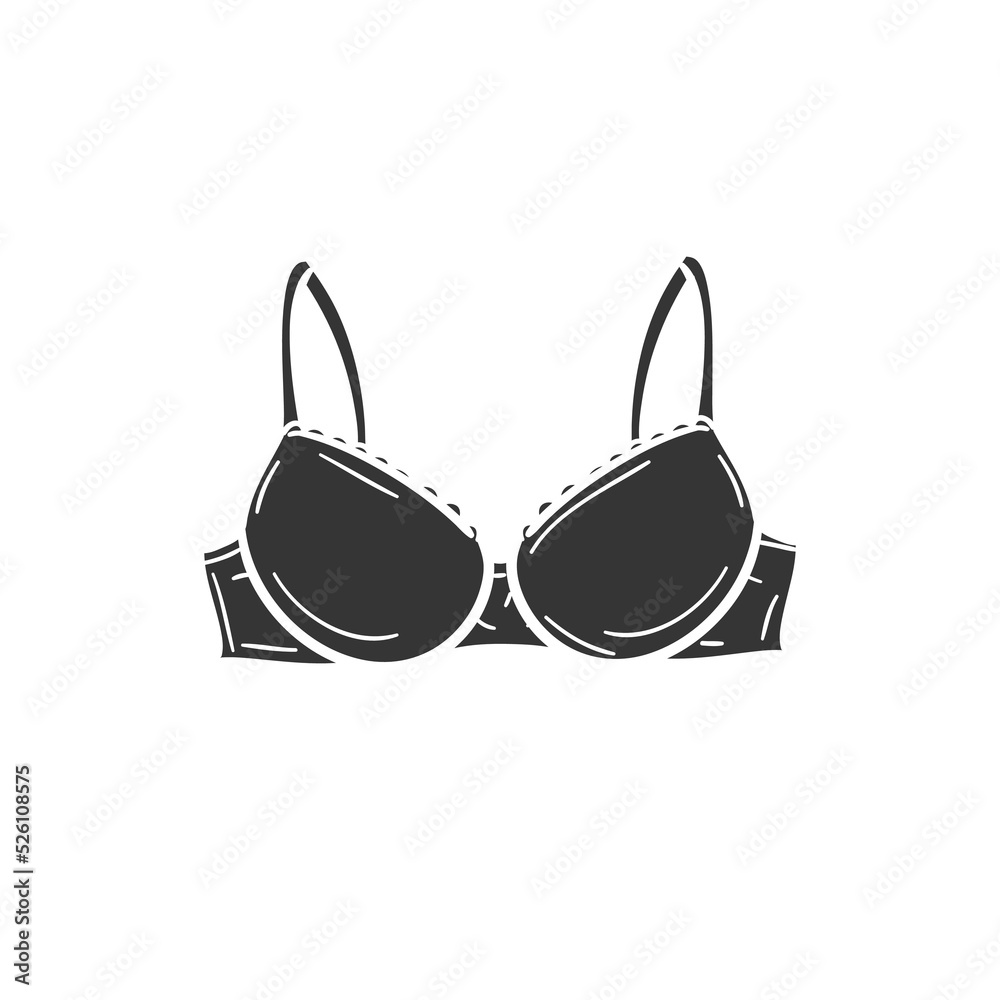 Bra Icon Silhouette Illustration. Underwear Vector Graphic Pictogram ...