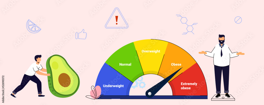 Body Mass Index BMI 5 Ranges Obesity, underweight and extremely obese ...