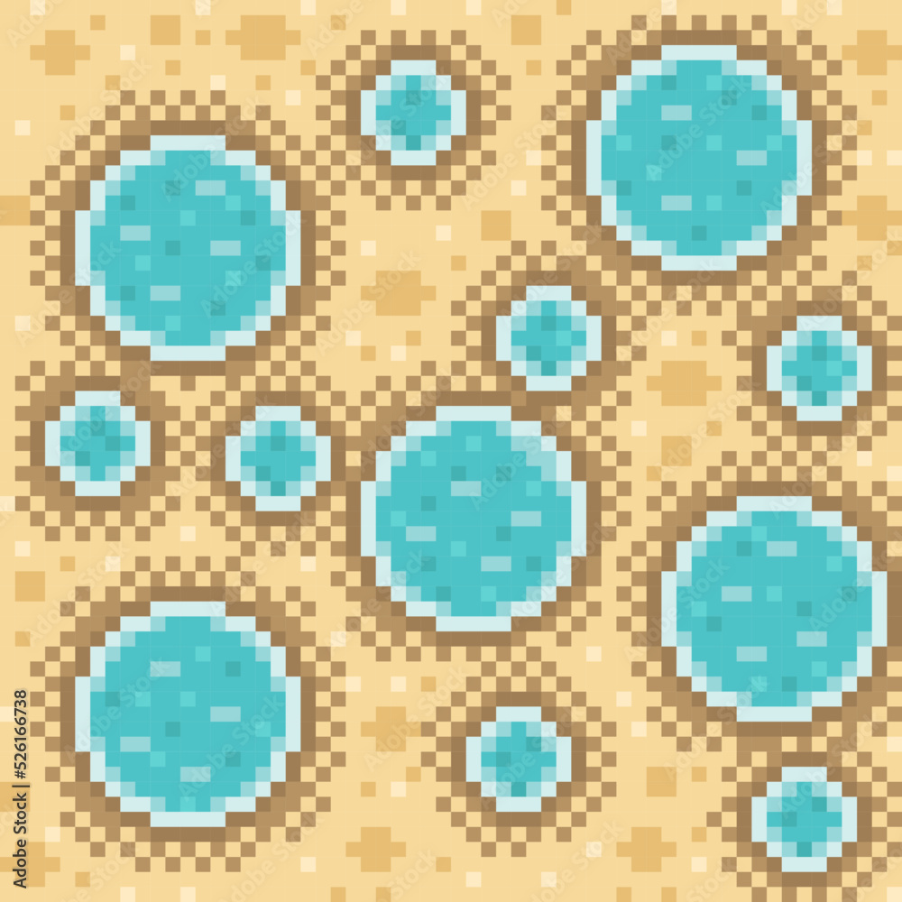 Oasis top view pixel art. Vector illustration. Stock Vector | Adobe Stock