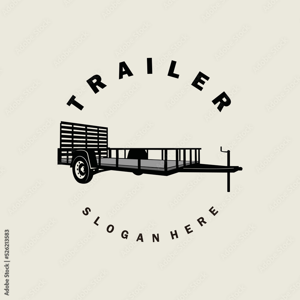 trailer vector trailer logo vectorillustration of a trailer Stock ...