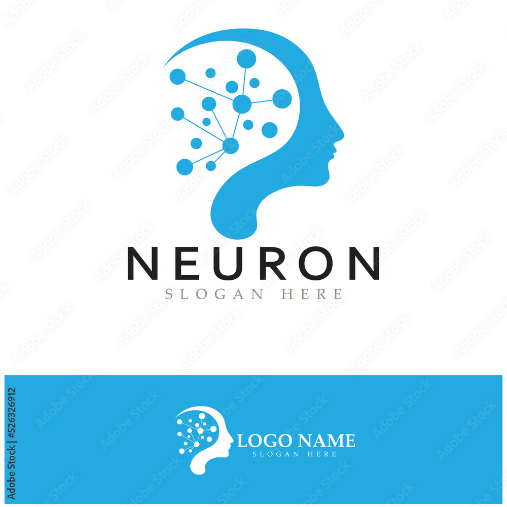 Neuron logo or nerve cell logo design,molecule logo illustration ...