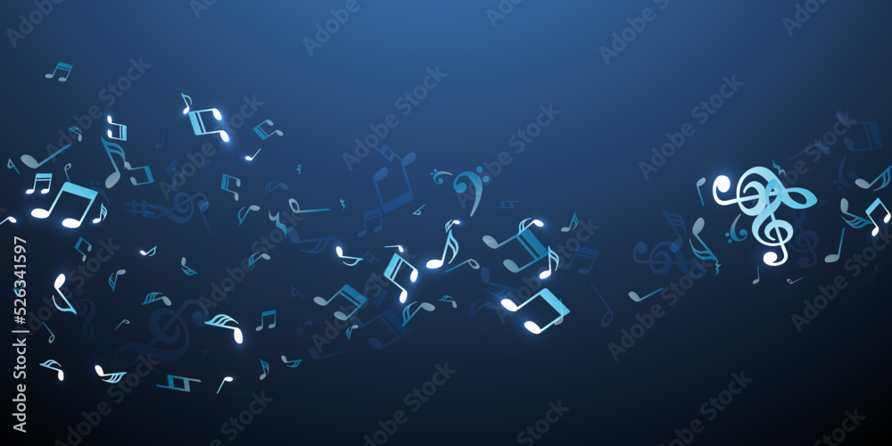Music notes flying vector wallpaper. Sound Stock Vector | Adobe Stock