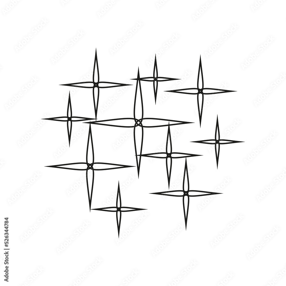 Illustration Stock Sparkling black and white symbol vector A set of original sparkling starter ...