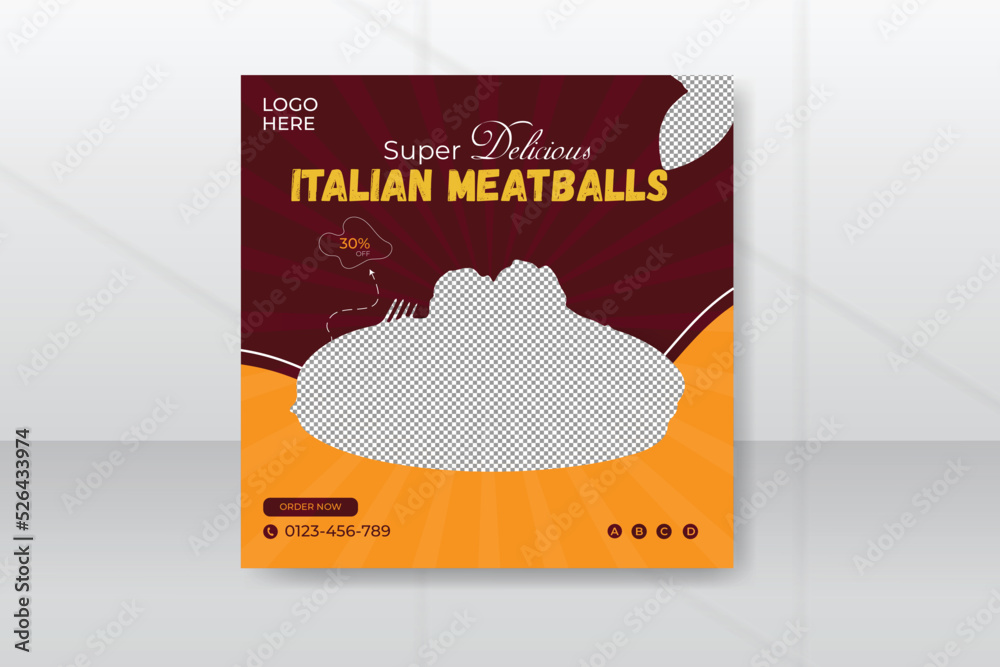 Delicious Italian Pizza Food Menu Square Flyer Promotion Social Media ...
