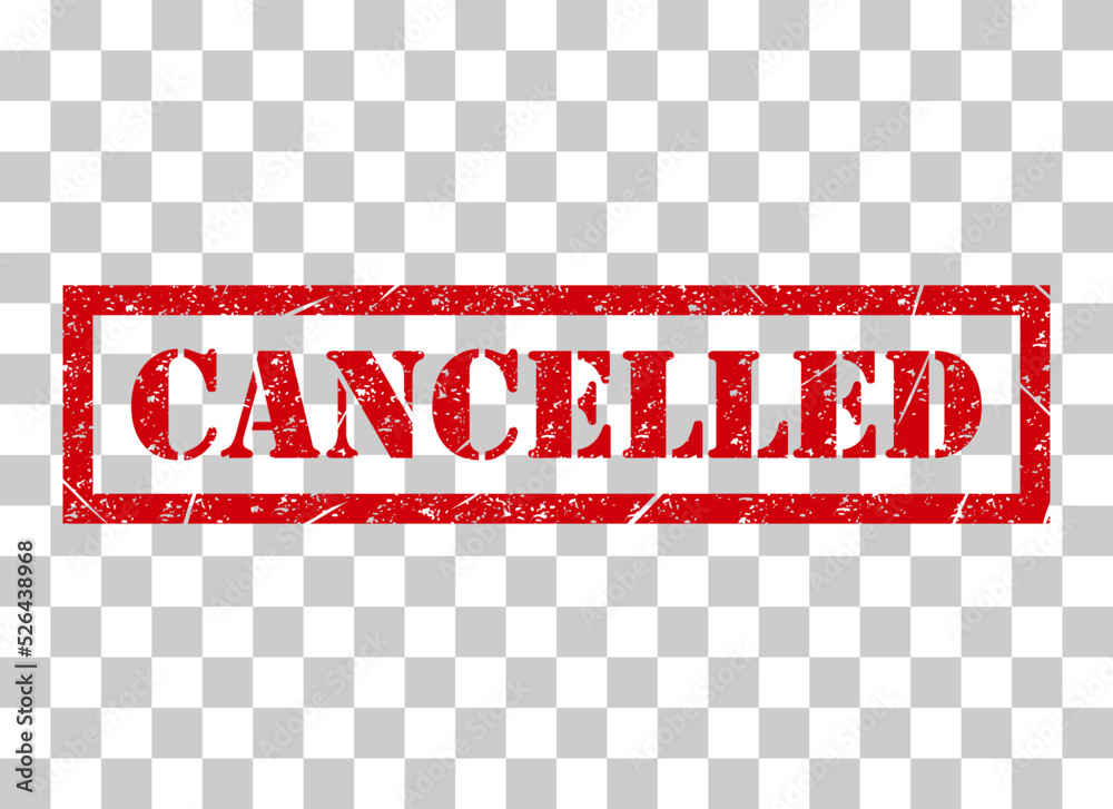 Cancelled stamp symbol, label sticker sign button, text banner vector ...