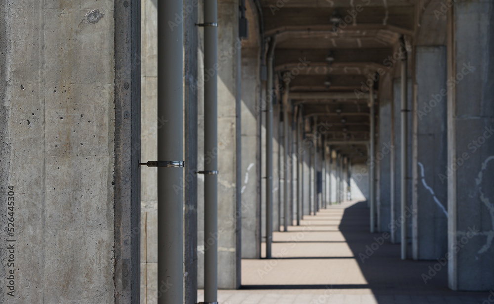 Under the overhead structure of a railway Stock Photo | Adobe Stock
