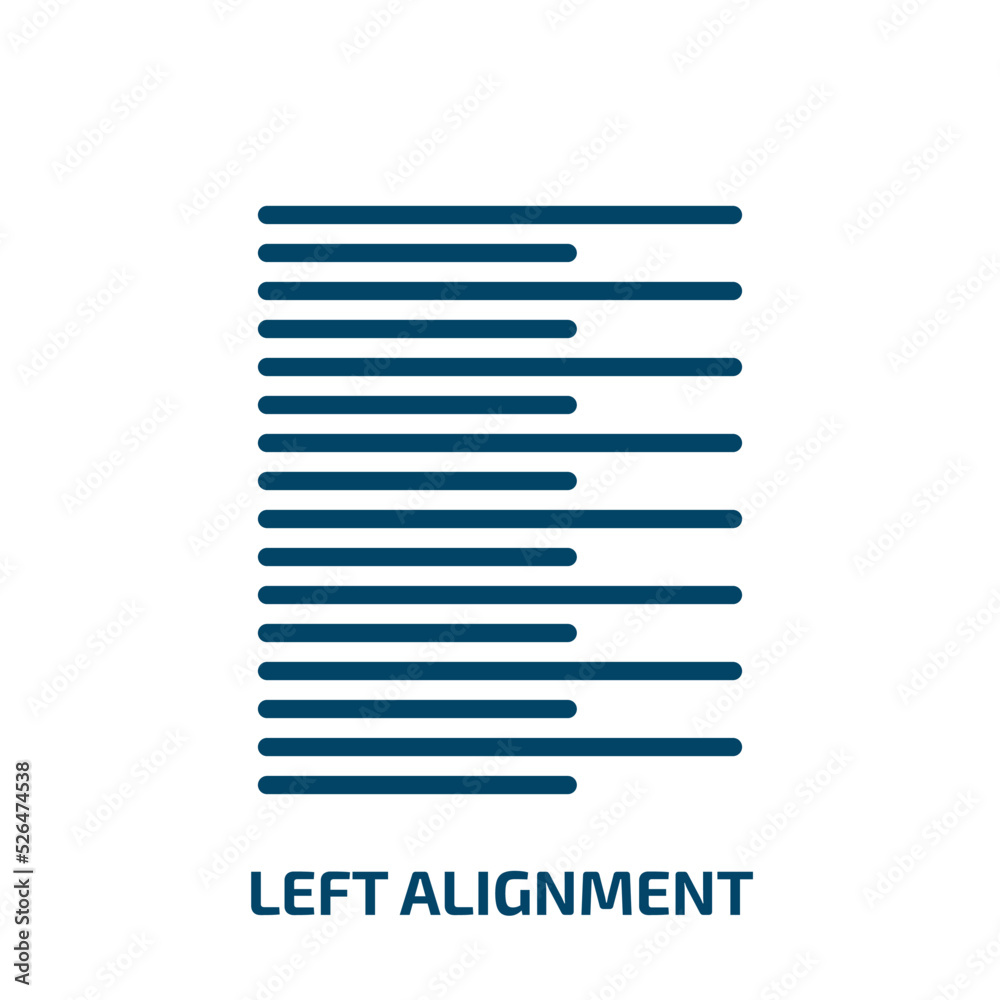left alignment icon from geometric figure collection. Thin linear left alignment, alignment ...