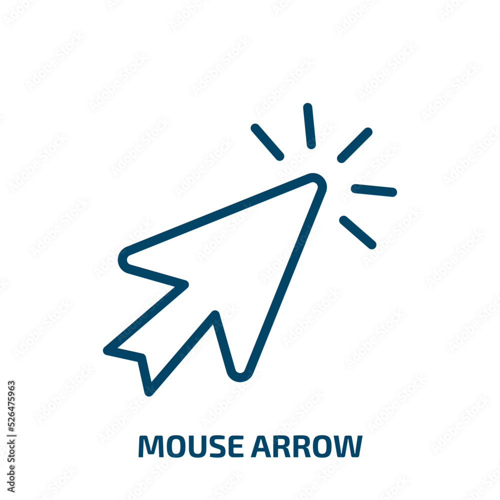 mouse arrow icon from user interface collection. Thin linear mouse ...