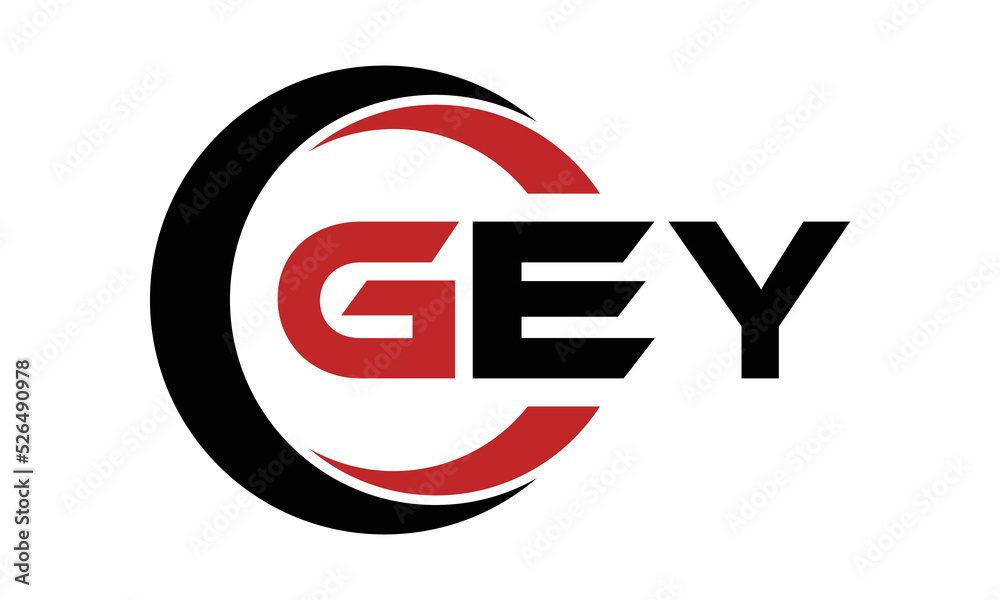 GEY three letter swoosh logo design vector template | monogram logo ...