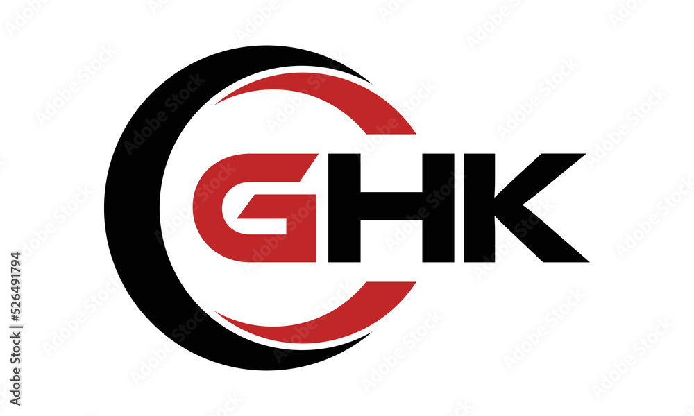 Vector de Stock GHK three letter swoosh logo design vector template ...