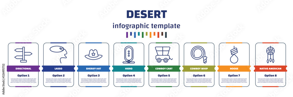 Vector de Stock infographic template with icons and 8 options or steps ...
